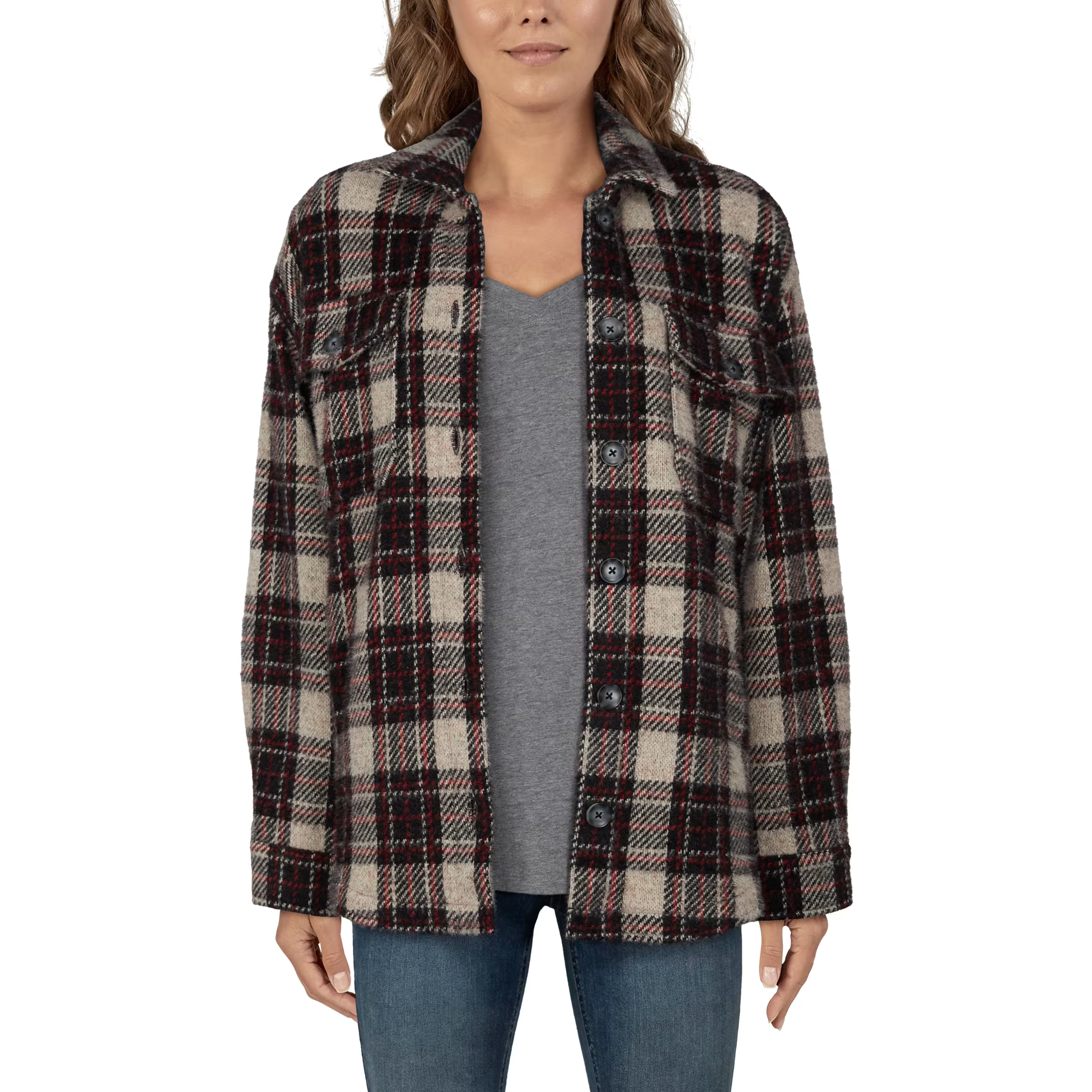 Natural Reflections Windowpane Plaid Shirt Jacket for Ladies | Bass Pro ...